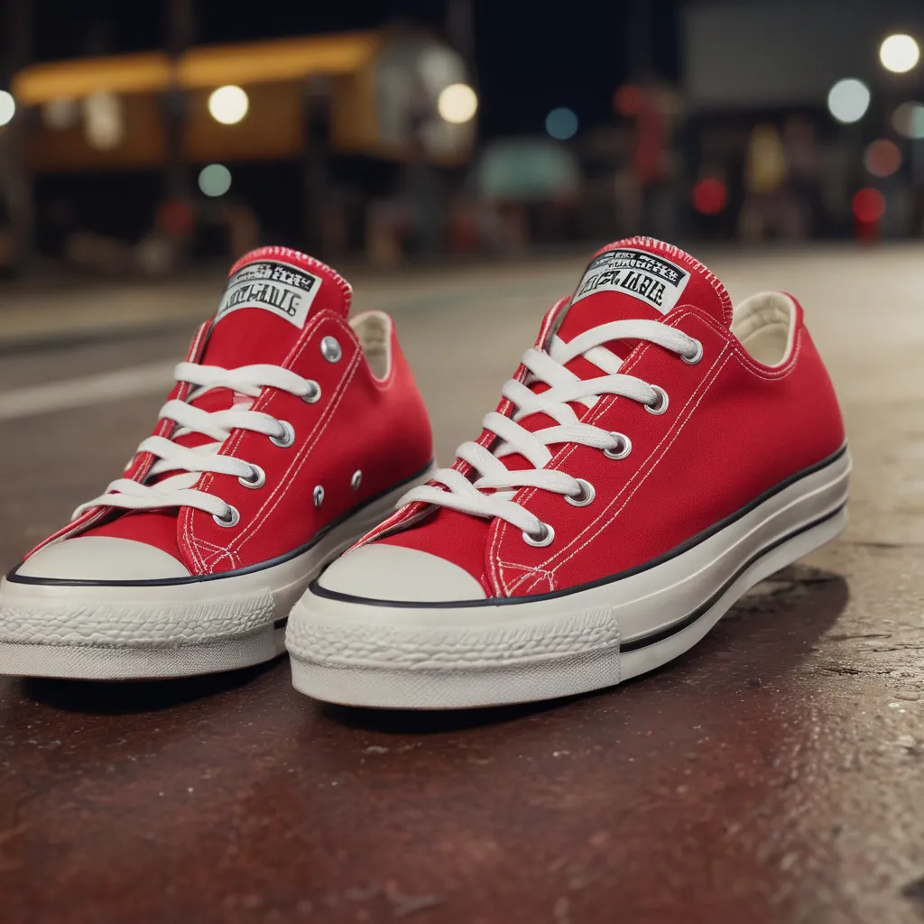 Red Platform Converse Low Tops in Skateboarding Culture